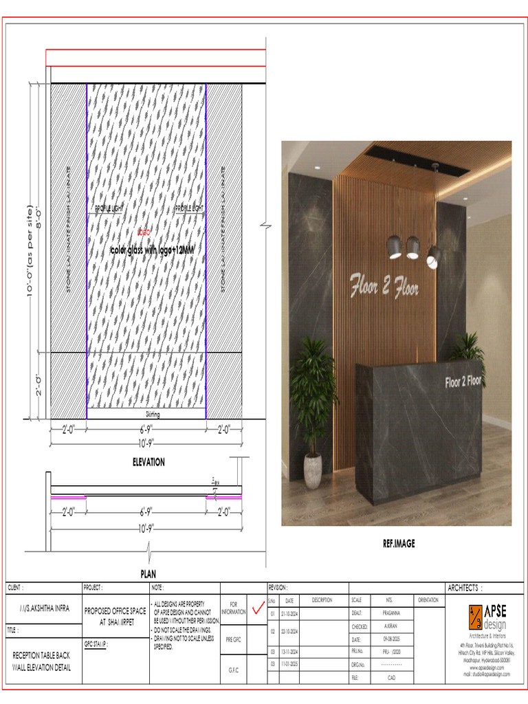 Reception Desk Elevation Detail | PDF