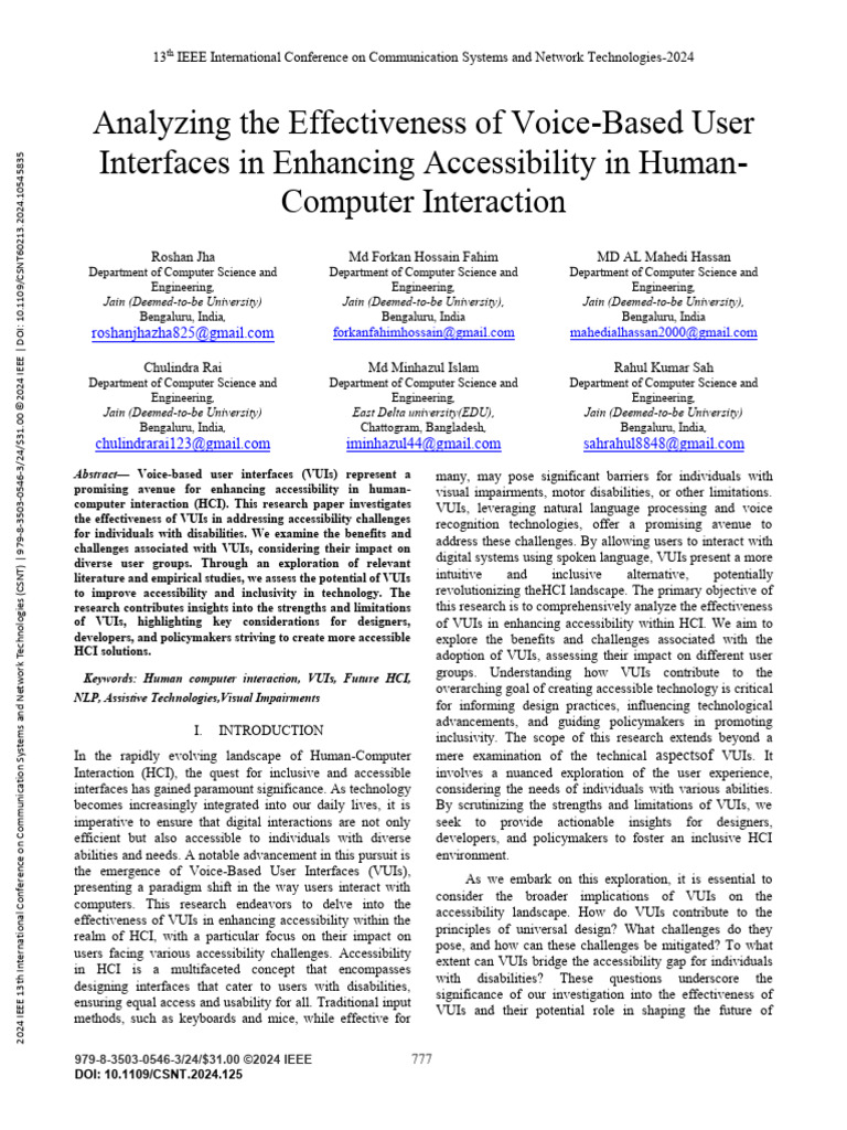 Onlineppranalyzing The Effectiveness of Voice-Based User Interfaces in ...