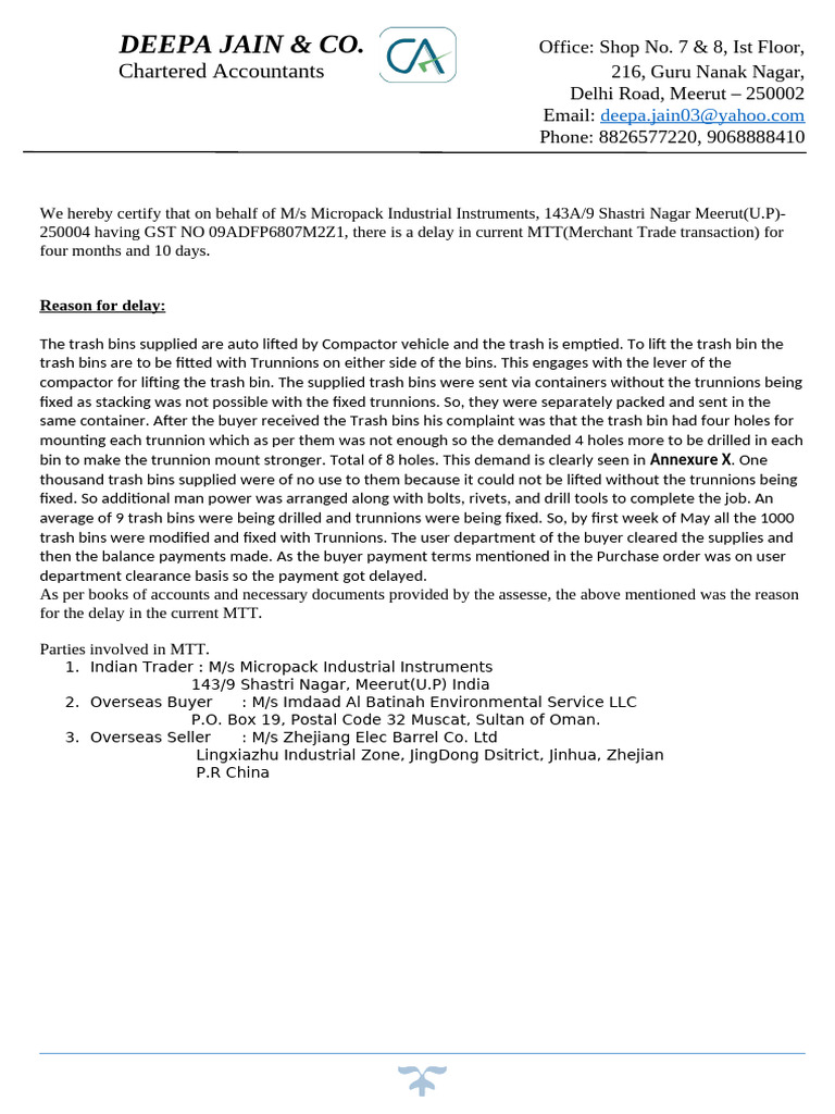 Micro Pack Certificate - MTT - Purpose Code Change | PDF