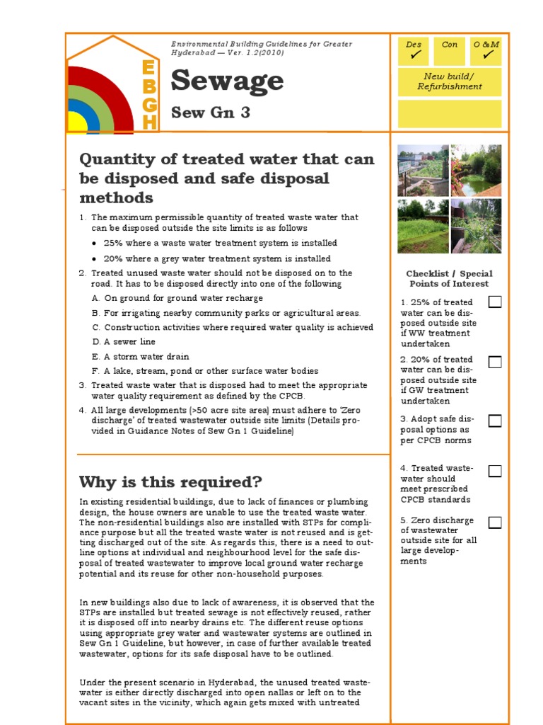 Sewage Discharge Standards | Wastewater | Sewage