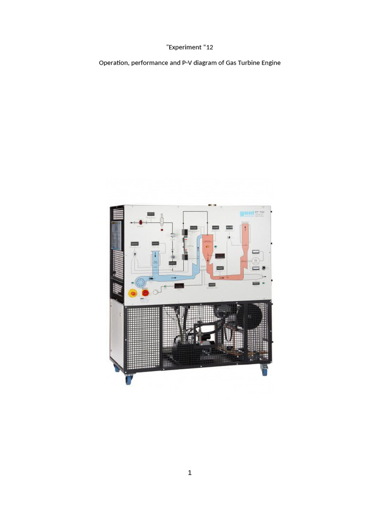 Gas Turbine Operation and P-V Diagram | PDF | Power Station | Gas Turbine