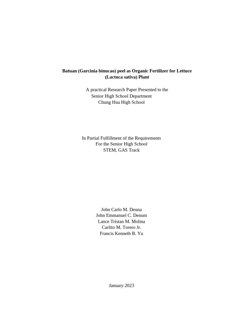 Batuan Research Chapter 1 5 Final | PDF | Lettuce | Soil