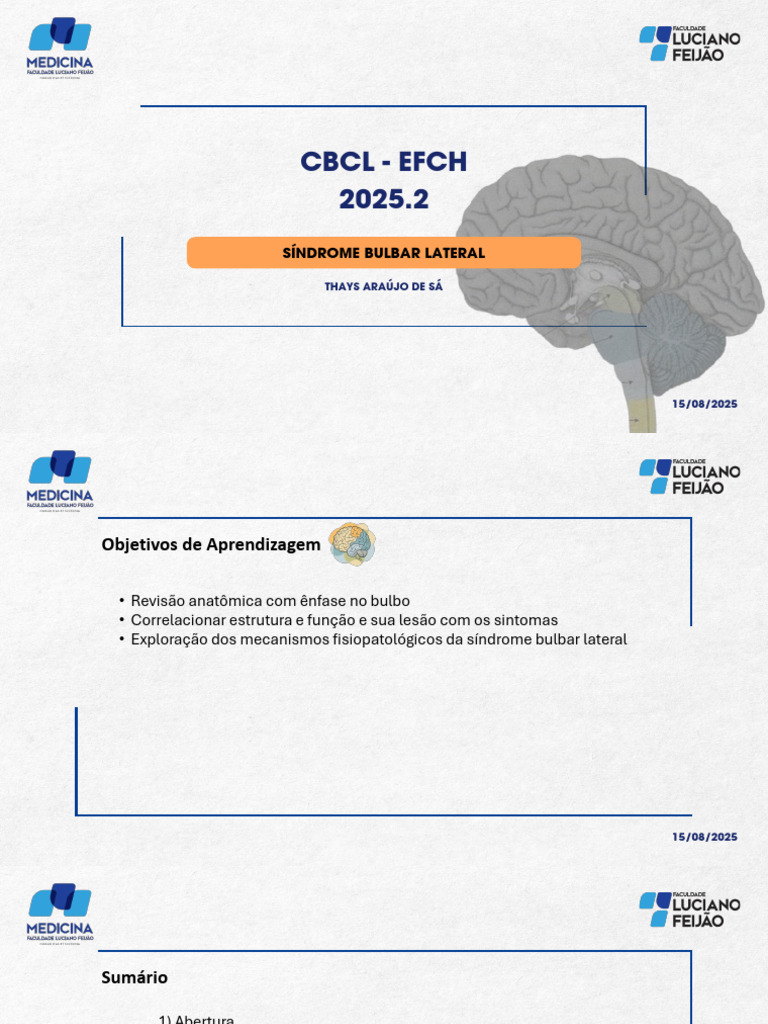 CBCL - Síndrome Bulbar Lateral | PDF | Neurociência | Neuroanatomia