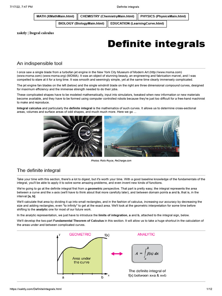 Definite Integrals | PDF | Integral | Calculus