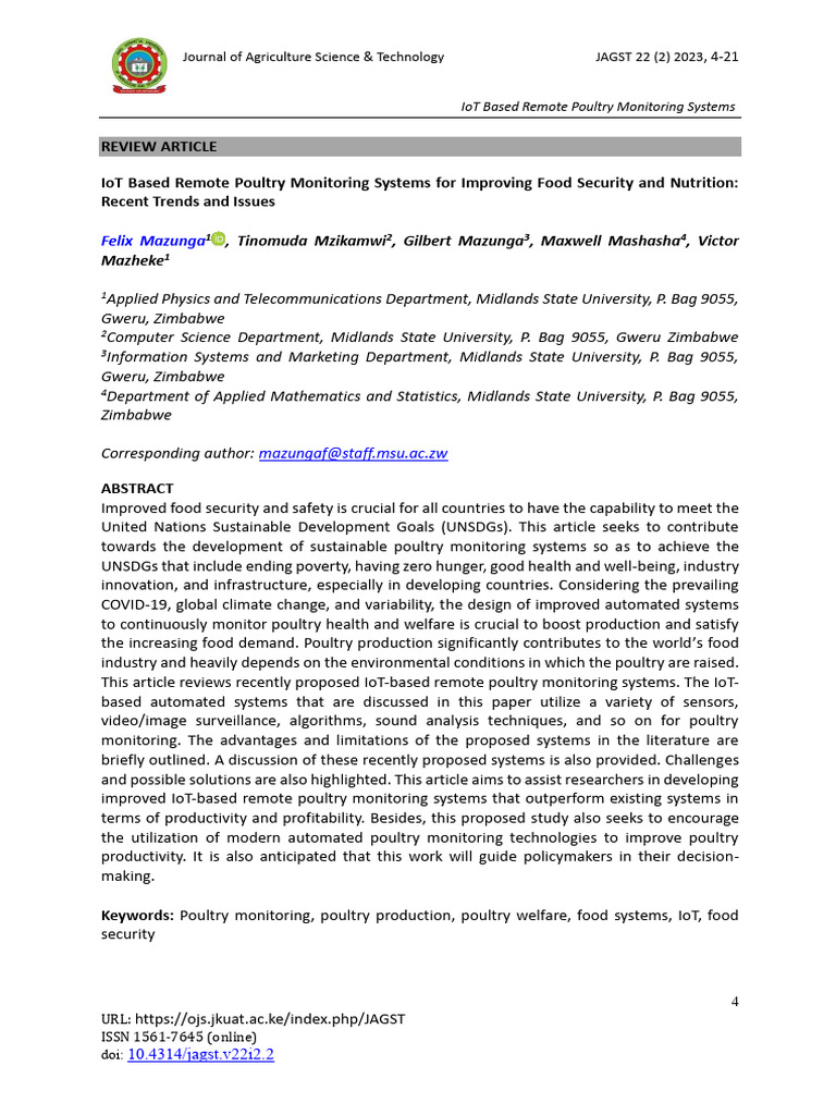 Mazunga+JAGST+22+ (2) +2023.+4-21 389 F R | PDF | Internet Of Things ...