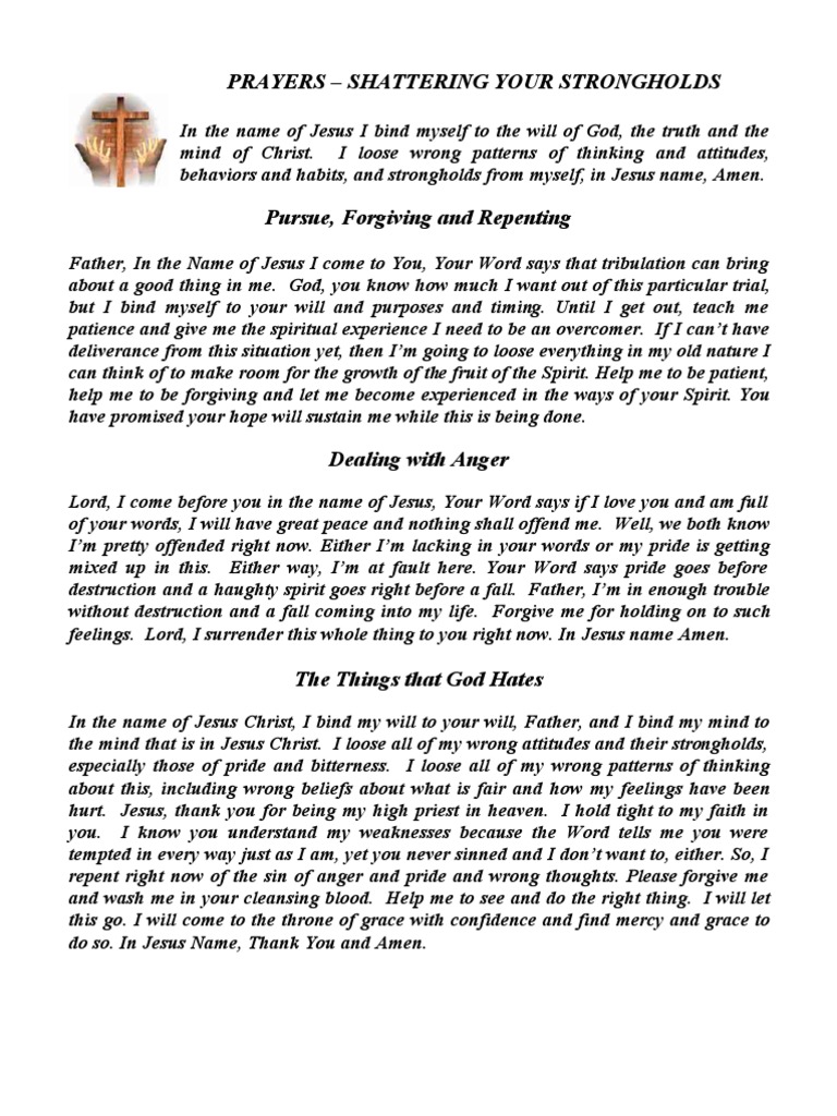 Prayers - Shattering Your Strongholds | Forgiveness | God The Father