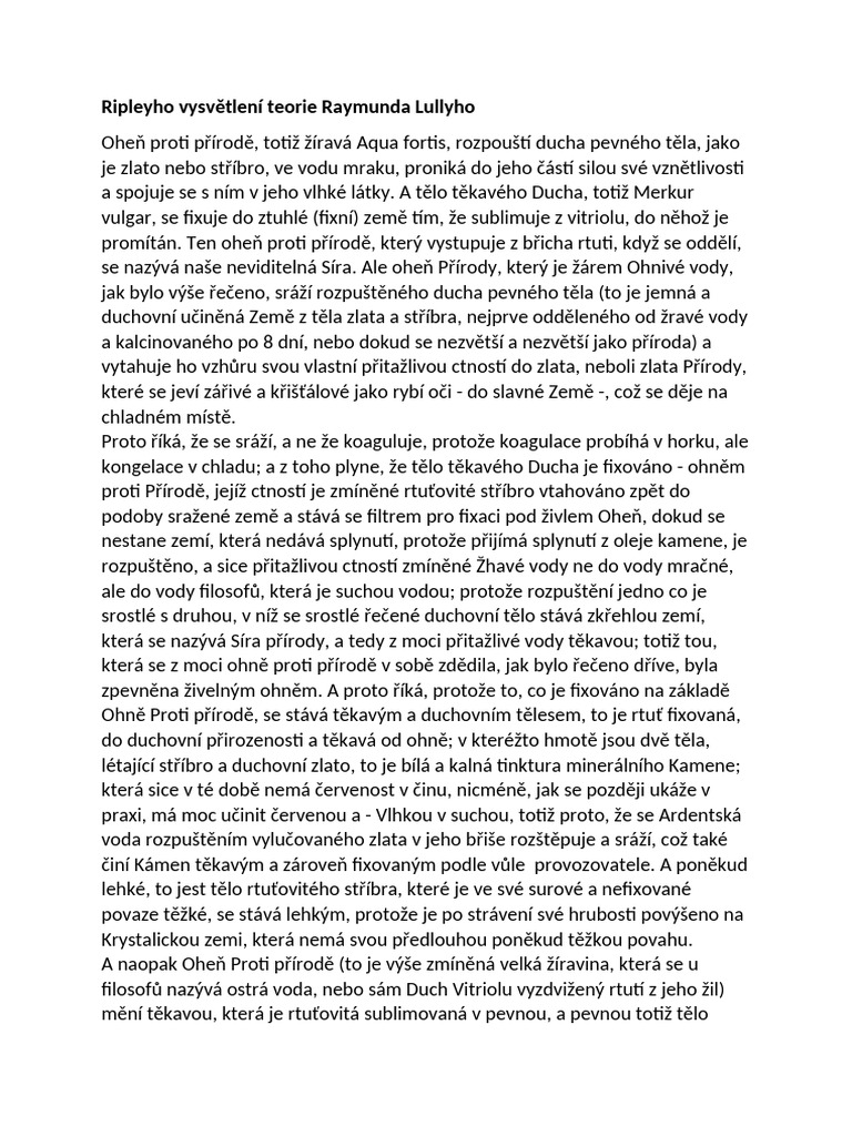 05 Ripleyho Vysvětlení Teorie Raymunda Lullyho | PDF