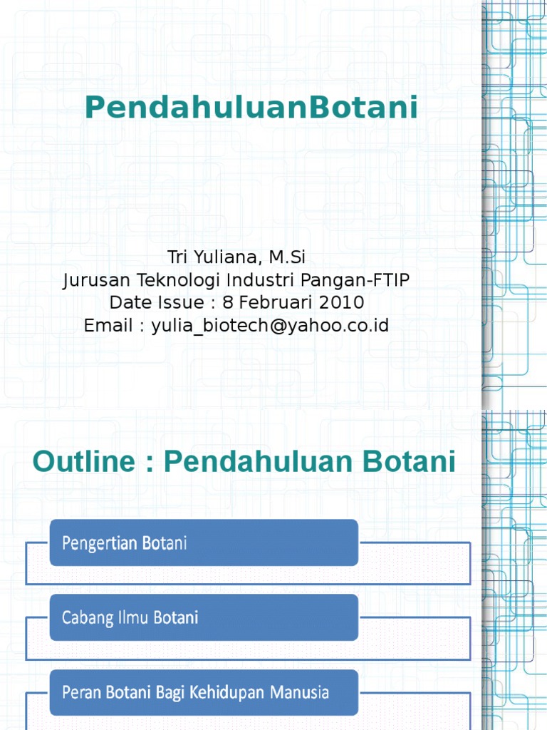 Bab 1.pendahuluan Botani | PDF