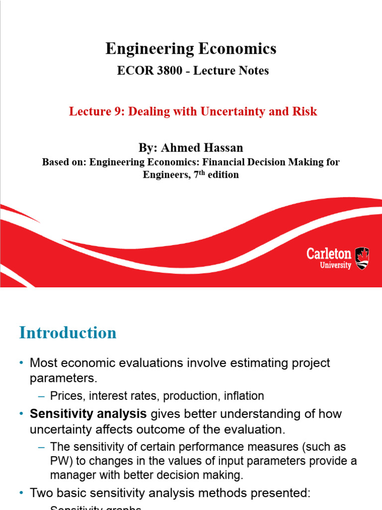 Lecture9 Uncertaintyandrisk | PDF | Sensitivity Analysis | Economics