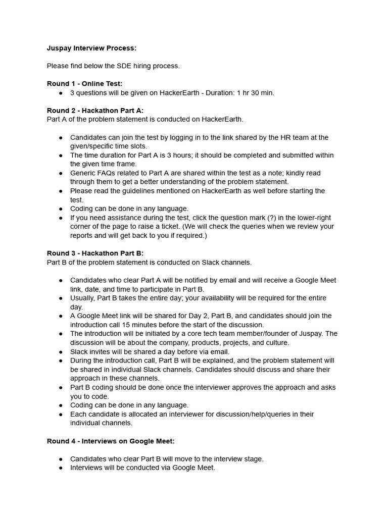Juspay Interview Process | PDF | Computing