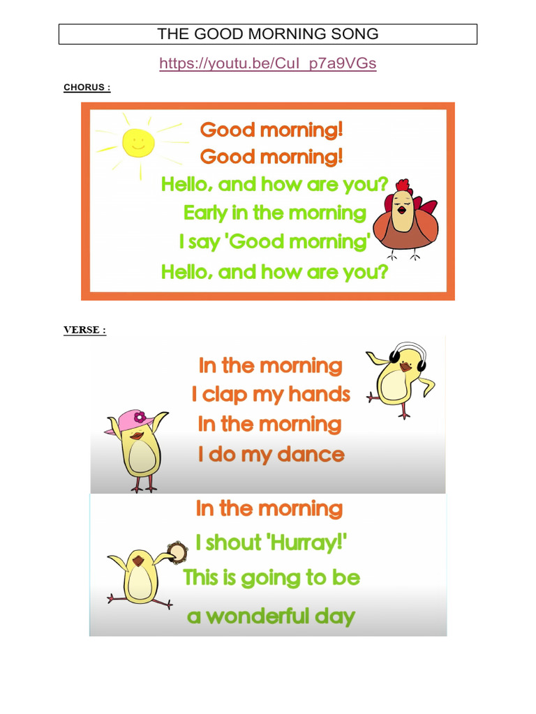 The Good Morning Song | PDF