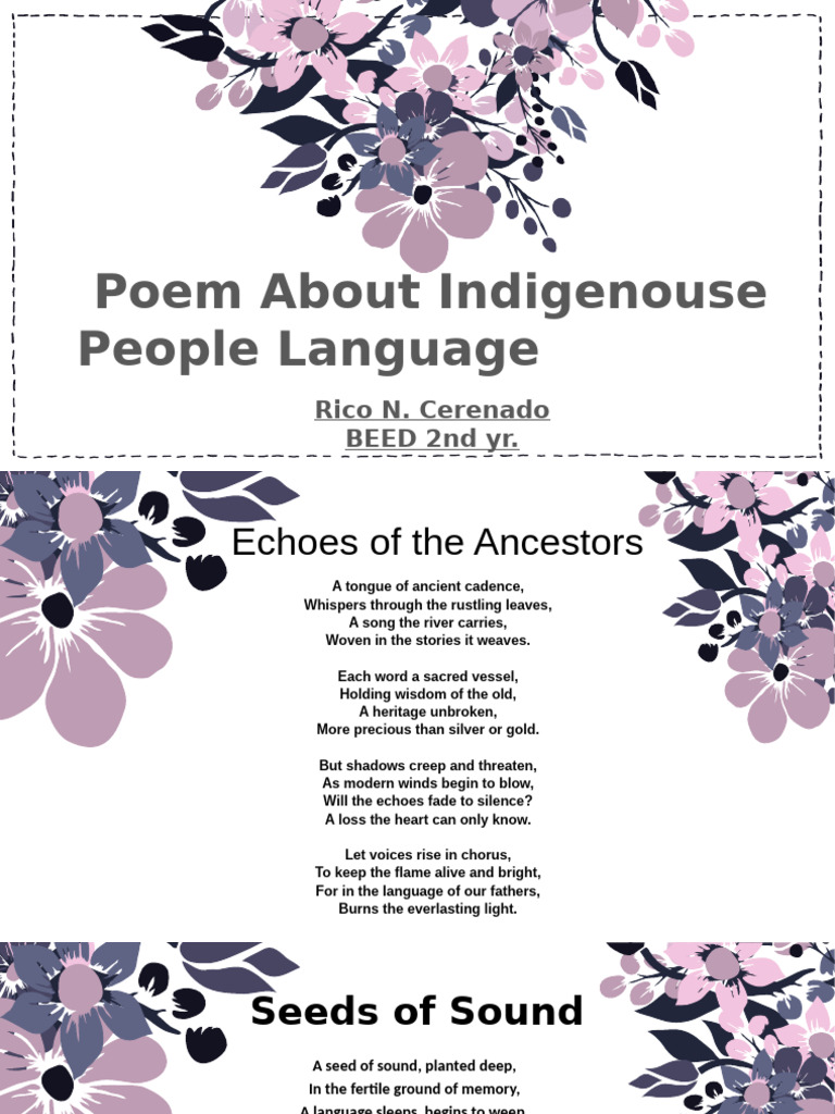 Poem Celebrating Indigenous Language | PDF