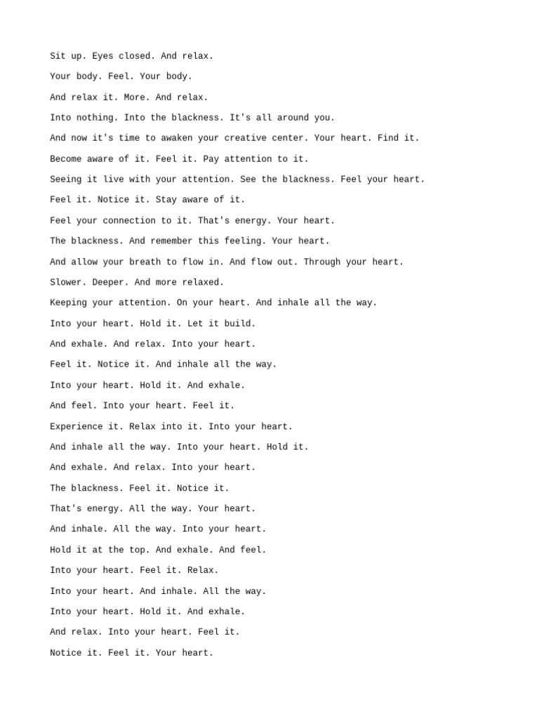 16-Meditation - Creating Heart Coherence | PDF | Exhalation | Respiration