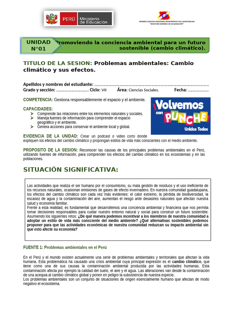 FDT #1-U1 - 2025 CCSS | PDF | Entorno natural | Contaminación