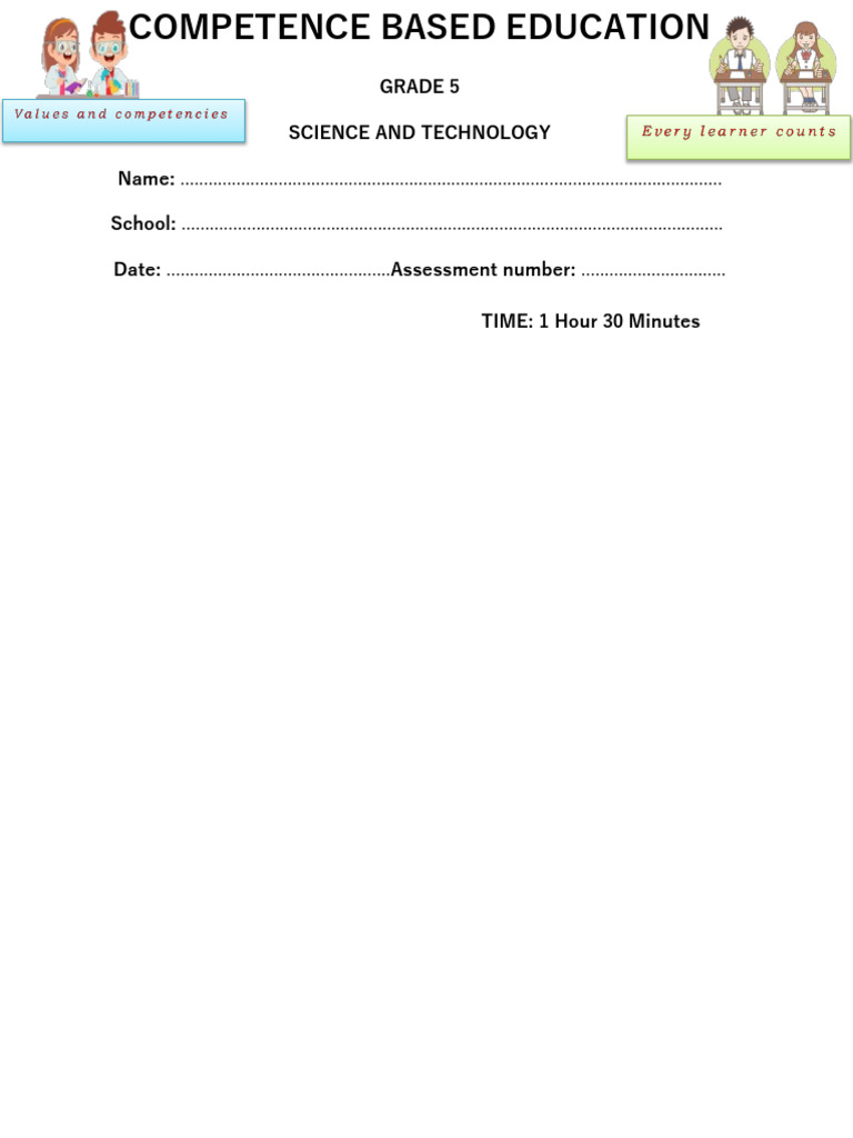 Grade 5 Science and Technology | PDF | Plants | Multiple Choice