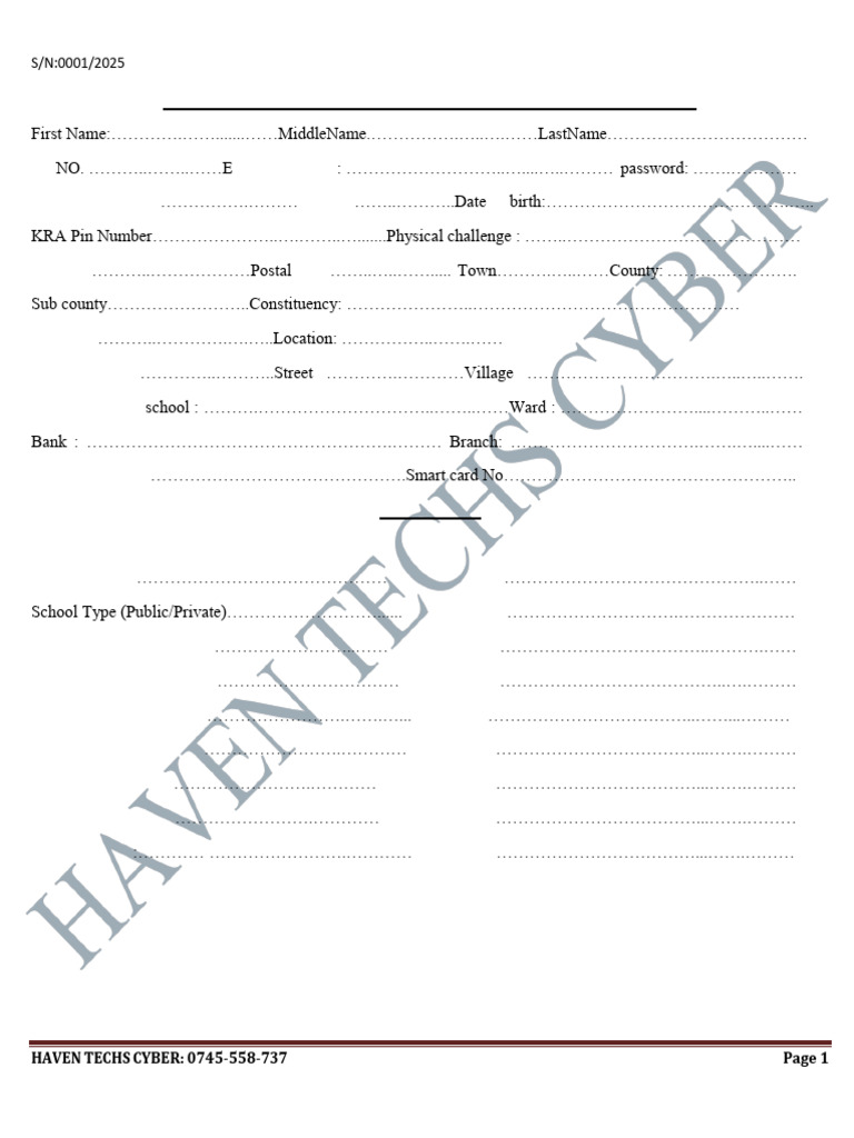 Helb Data Capture Form Updated | PDF