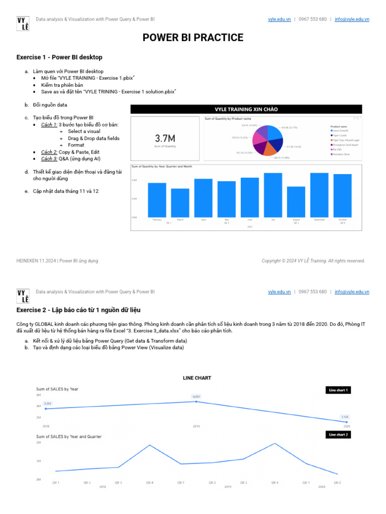POWER BI Practice - VYLE Training | PDF