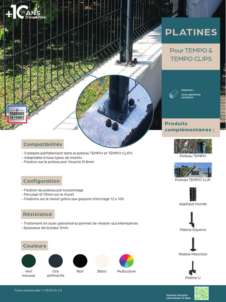 Platines pour Poteaux TEMPO & CLIPS | PDF