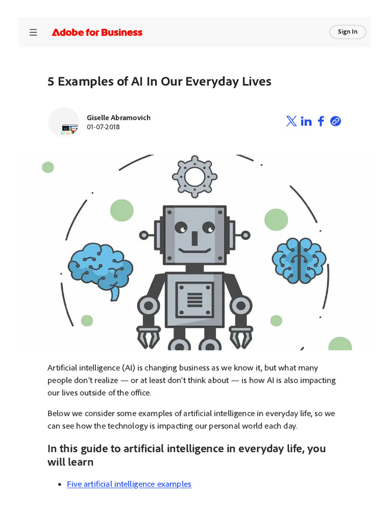 5 Examples of AI in Our Everyday Lives | PDF | Artificial Intelligence ...