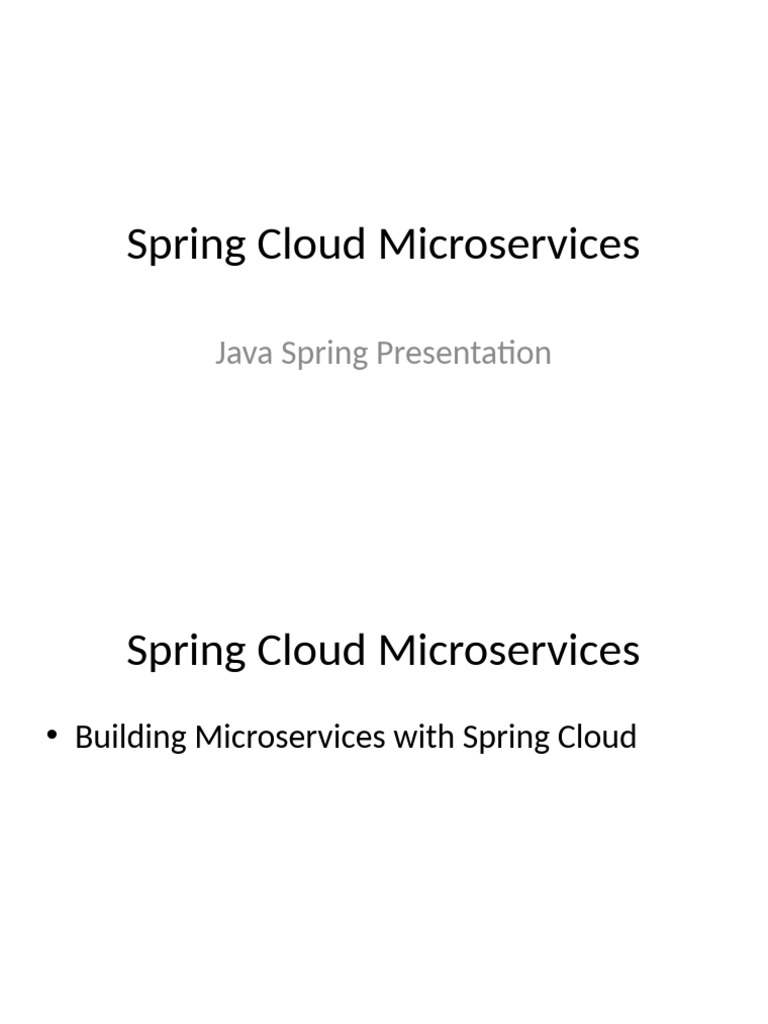 Spring Cloud Microservices Overview | PDF