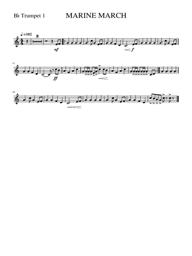 Marine March for B♭ Trumpet | PDF