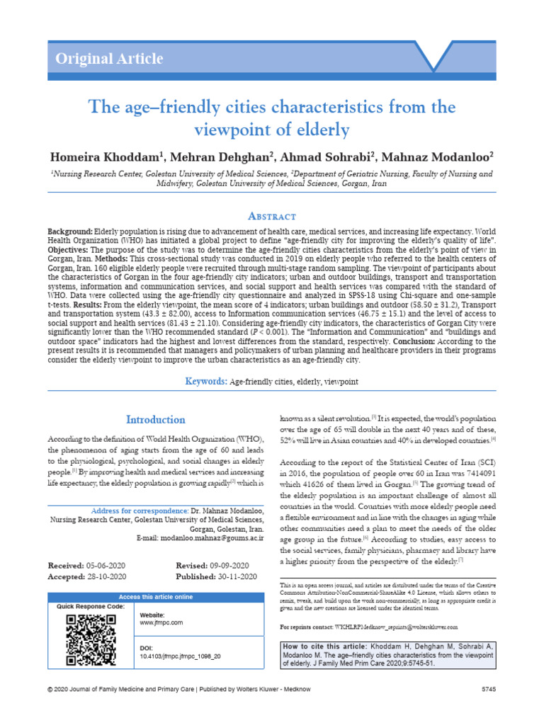 The Age Friendly Cities Characteristics From The.54 | PDF | Health Care