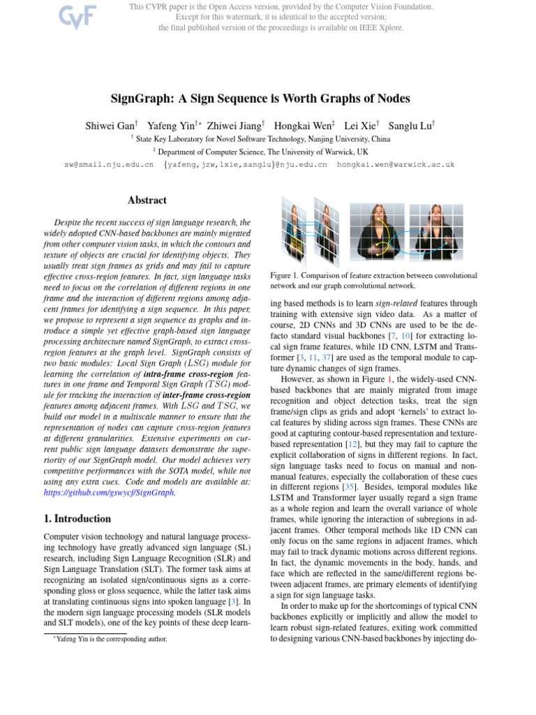 Gan SignGraph A Sign Sequence Is Worth Graphs of Nodes CVPR 2024 Paper ...