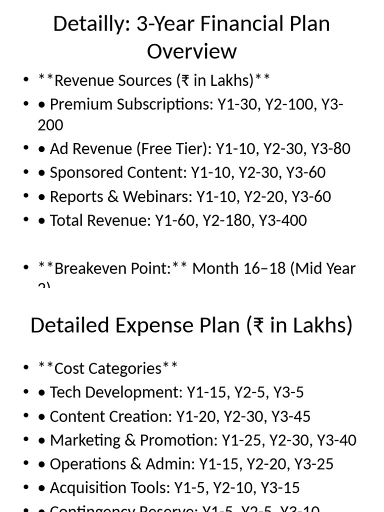 Detailly Financial Plan 2slides | PDF
