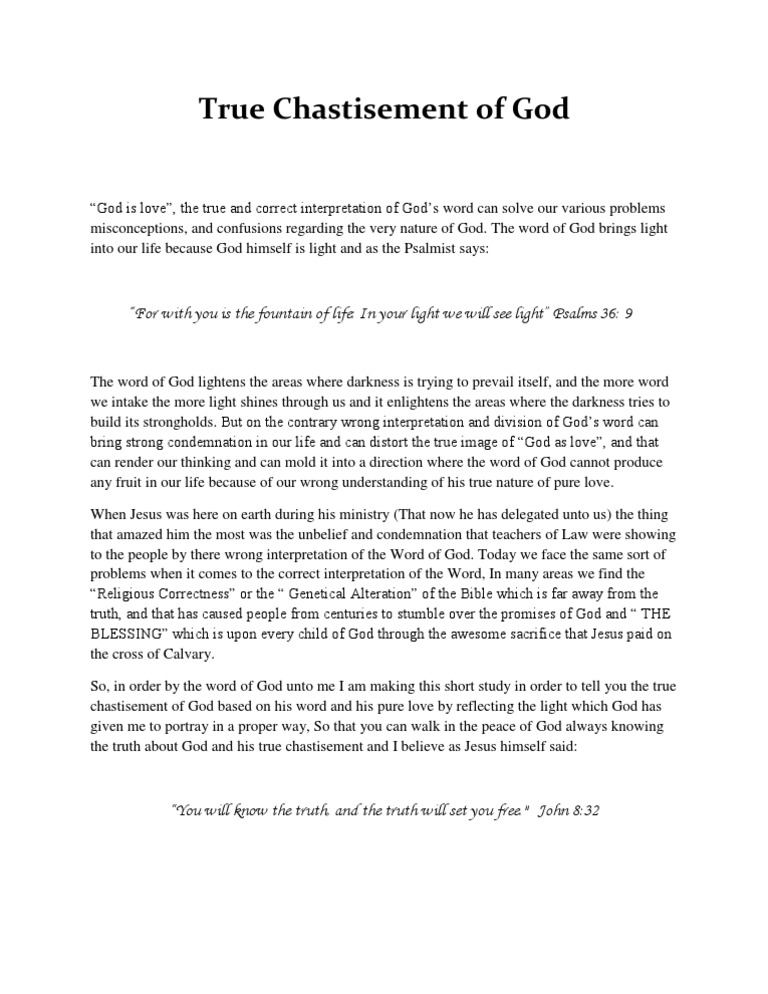 Understanding God's True Chastisement | PDF