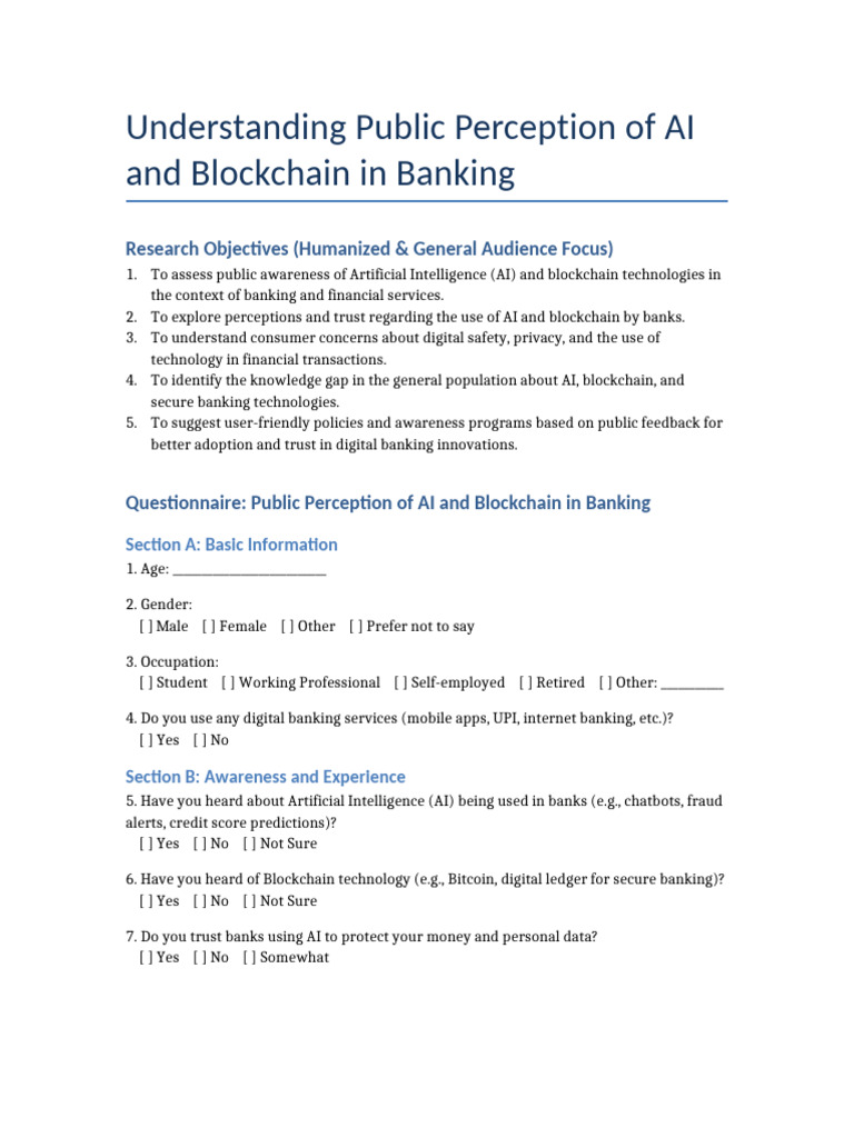 Public Perception AI Blockchain Banking | PDF | Artificial Intelligence | Intelligence (AI ...