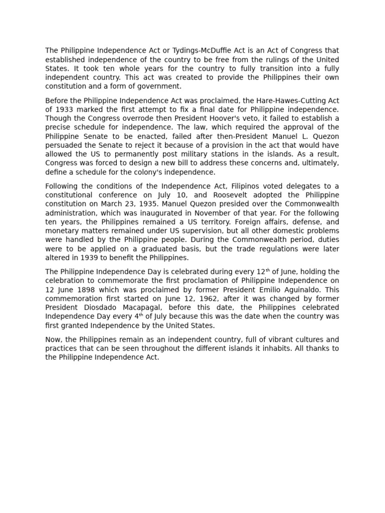 Independence Act | PDF