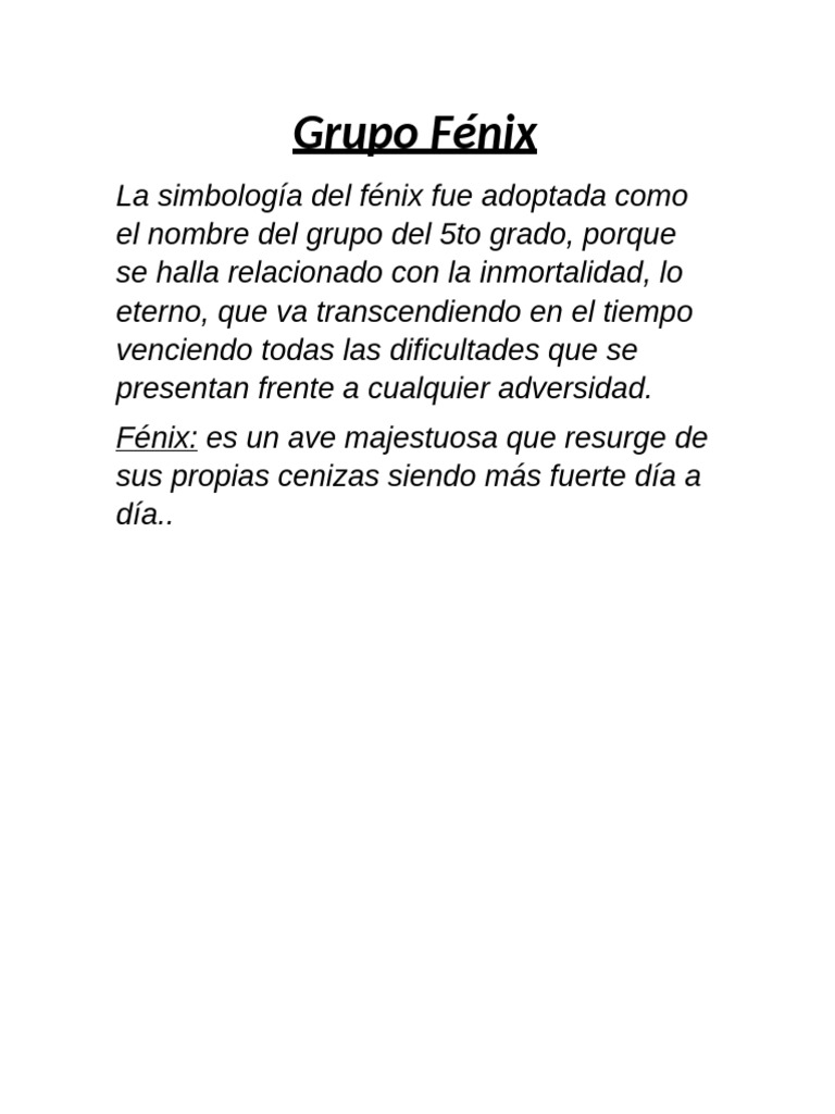 Grupo Fénix 5togdo | PDF