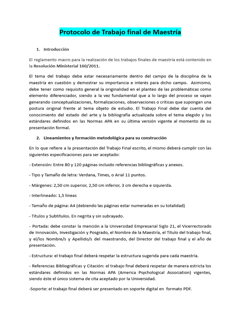 Guía para Realización de Trabajo Final MAESTRÍAS | PDF | Plagio | Visa de viaje