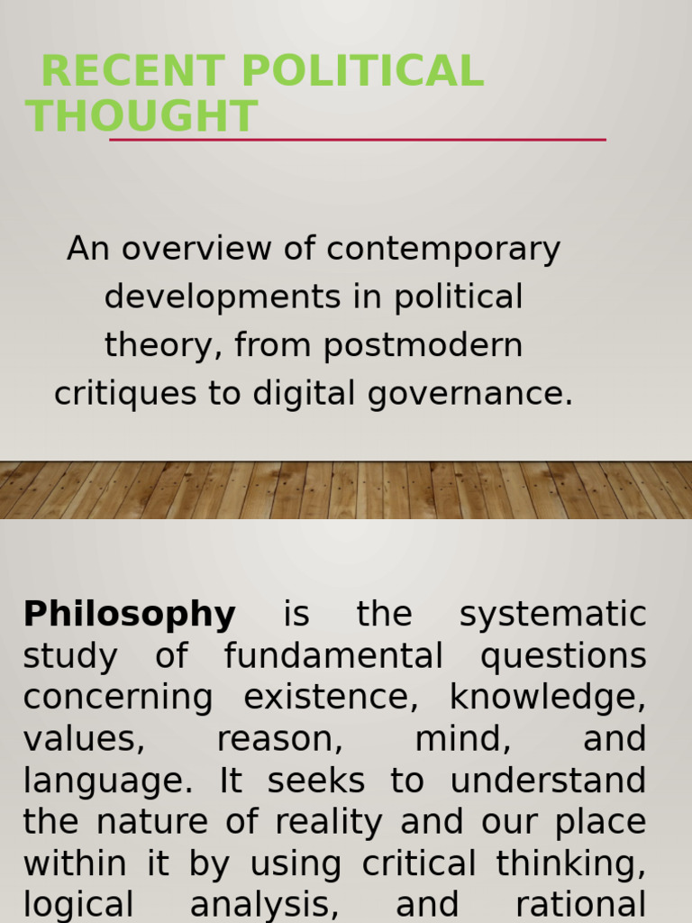 Overview of Recent Political Thought | PDF | Thought | Postmodernism