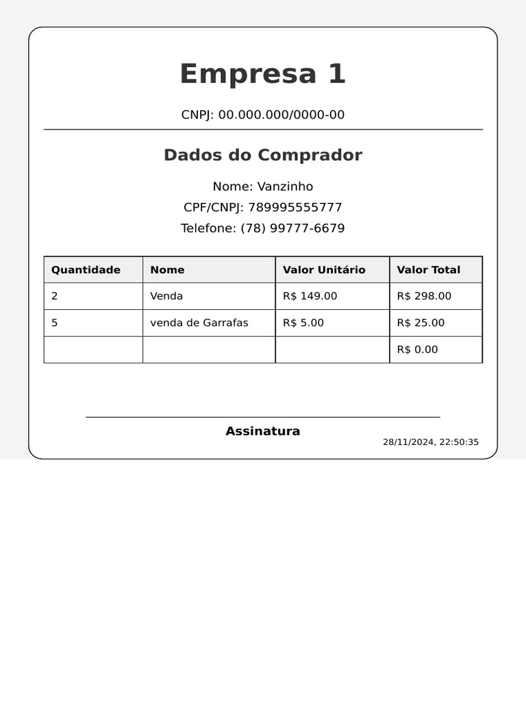 Recibo de Venda | PDF