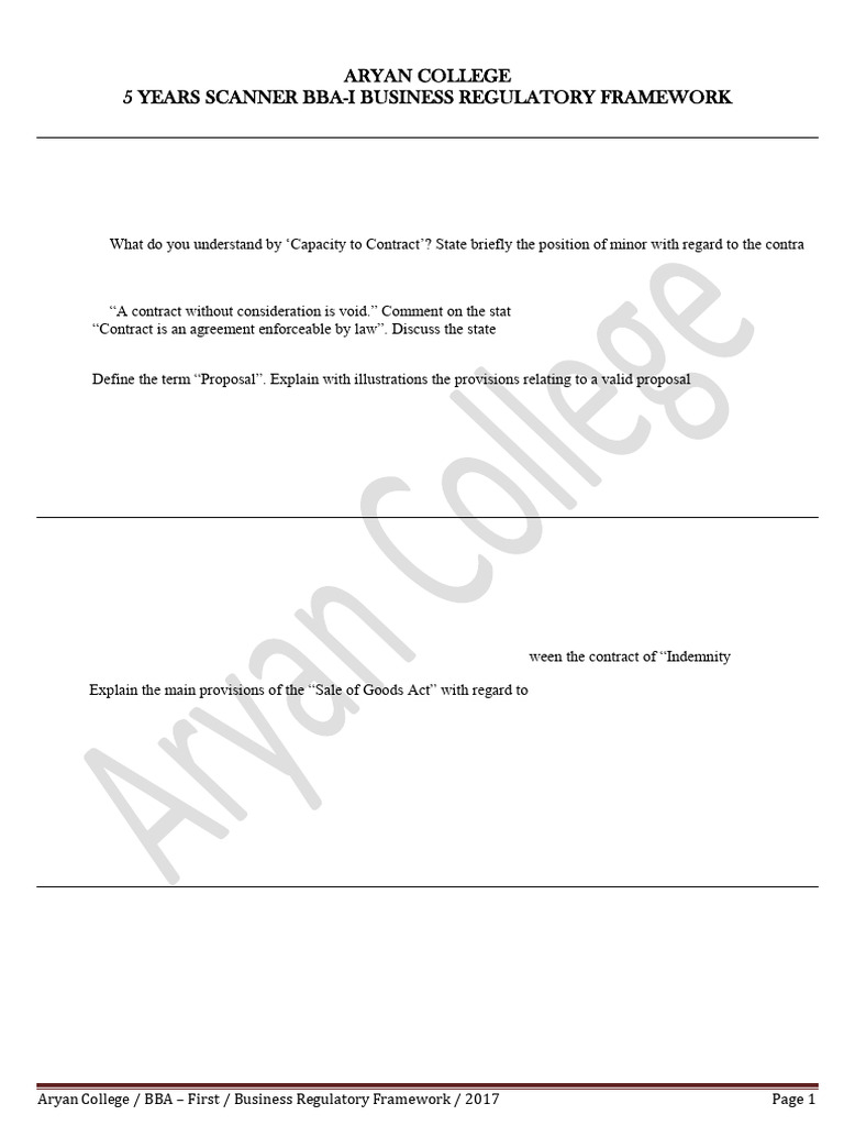 Business Regulatory Framework | PDF | Contract Law | Law Of Obligations