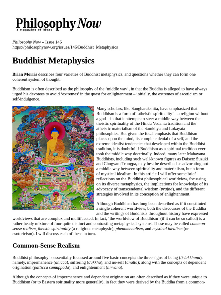 Varieties of Buddhist Metaphysics | PDF | Enlightenment In Buddhism ...