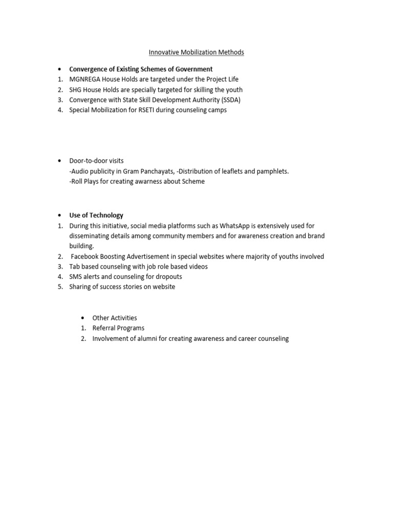 Innovative Community Mobilization Strategies | PDF