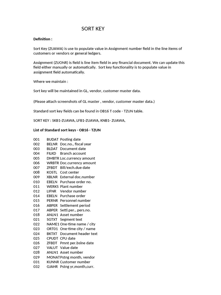 Sort Key | PDF