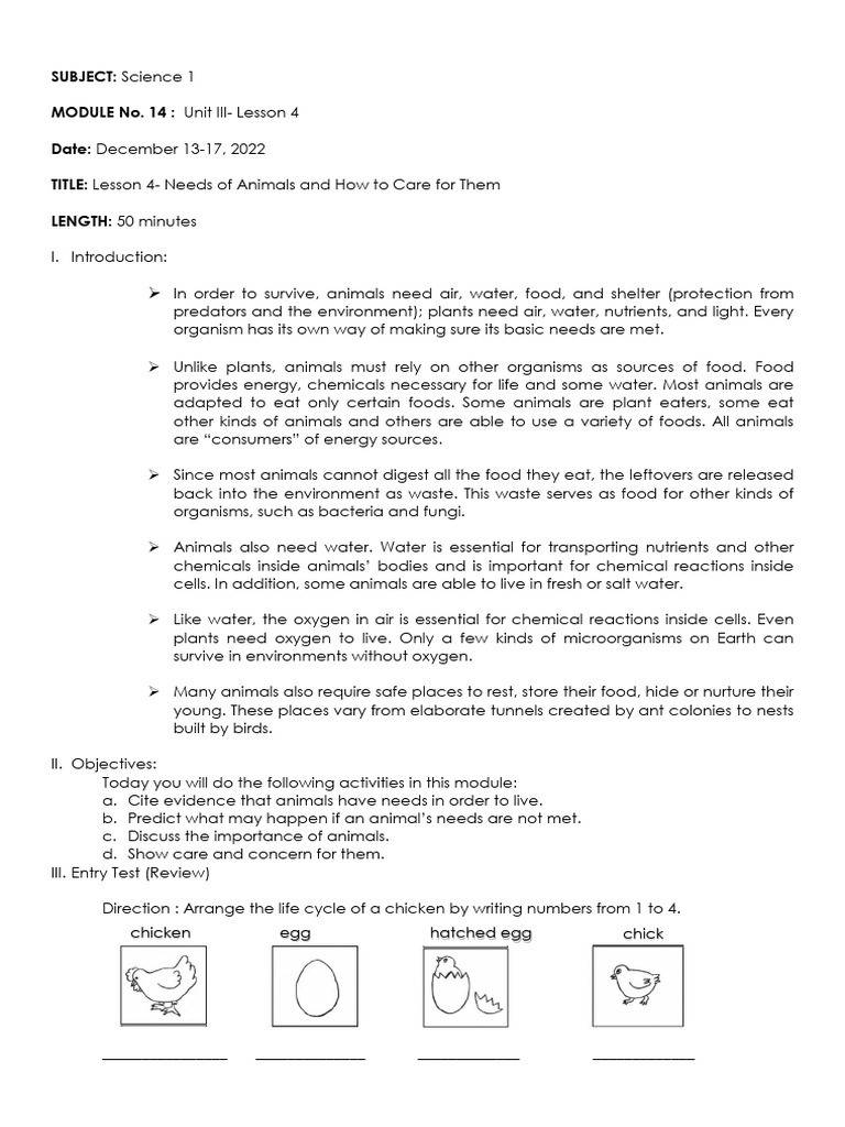 Module 14 in Science Grade 1 - Nov. 30 - Dec. 4 (Week 14) | PDF | Foods ...