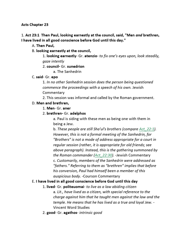 Paul's Defense Before the Sanhedrin | PDF | Pharisees | Paul The Apostle