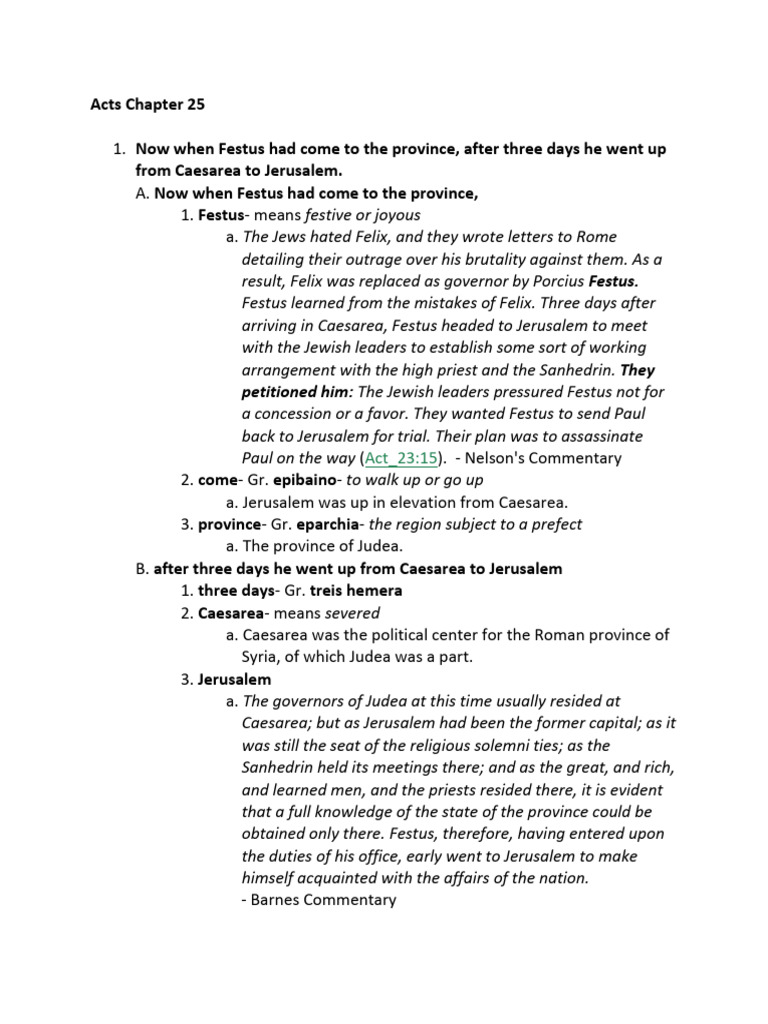 NT-033 - Acts Chapter 25 - RM Commentary | PDF | Paul The Apostle