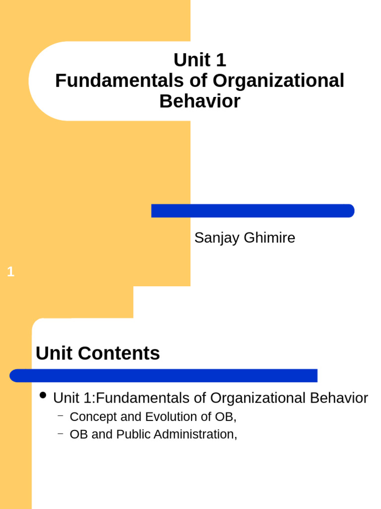 Organizational Behavior Chapter 1 | PDF | System | Organizational Behavior