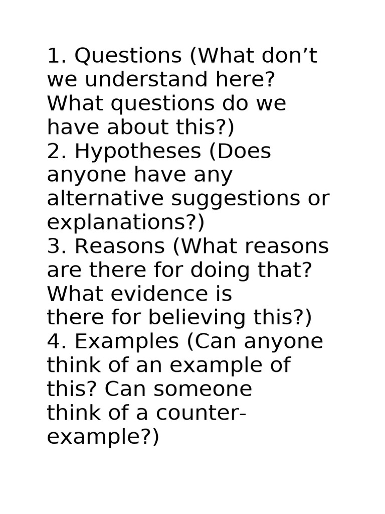 10 Questions To Elicit A Considered Response | PDF