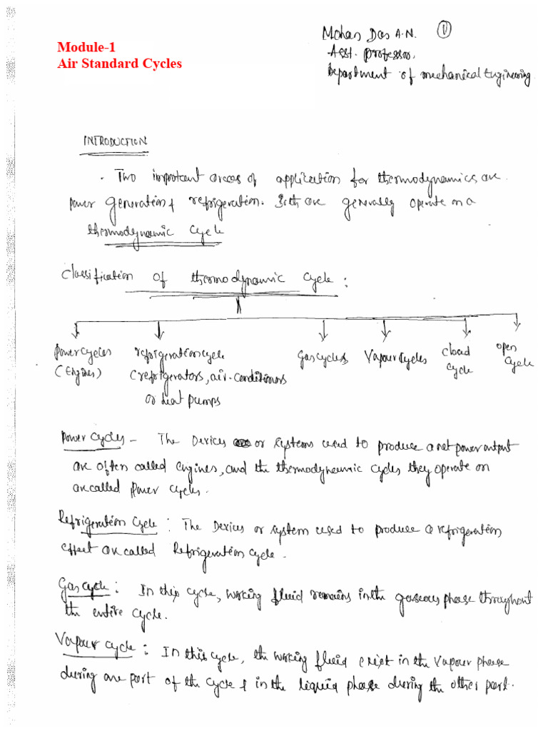 Air Standard Cycles Overview and Numericals | PDF