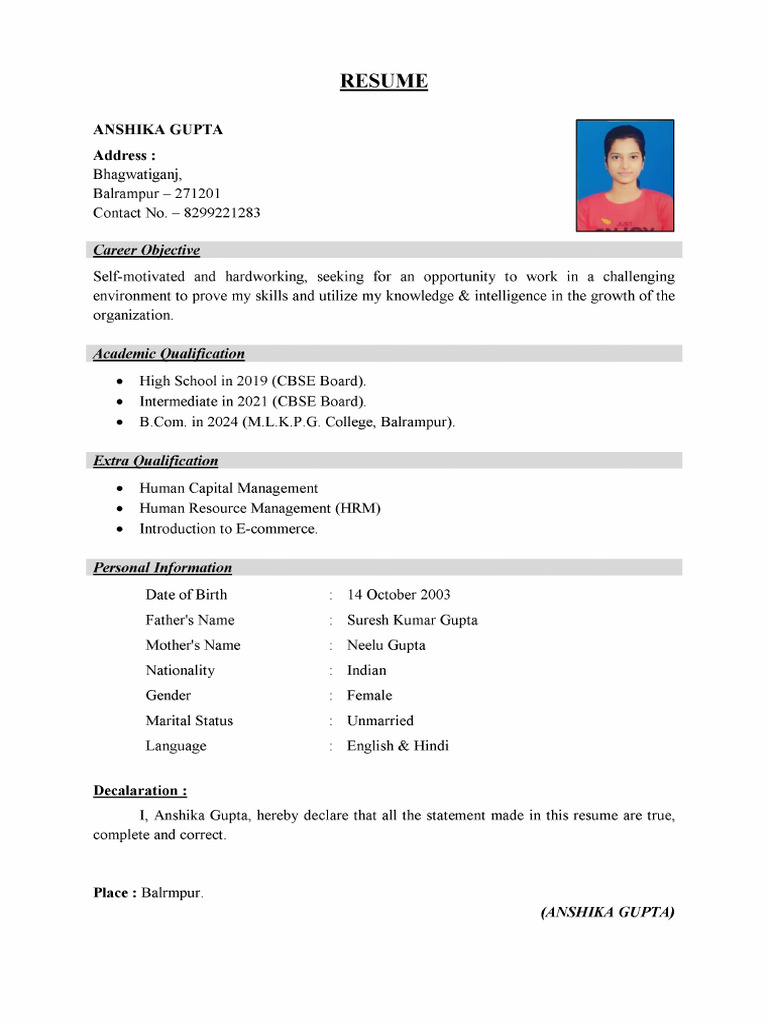 Resume Anshika 1 | PDF