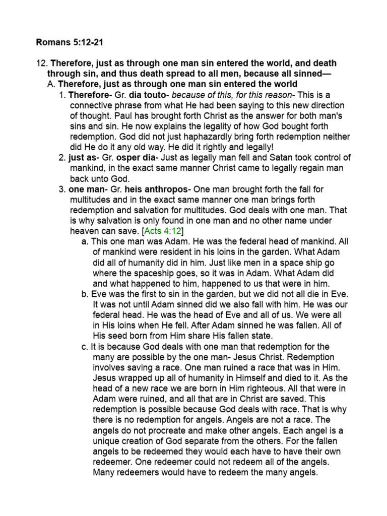 NT-042 - Romans 5 12-21 - RM Commentary | PDF | Grace In Christianity ...