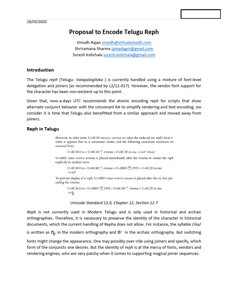 Telugu Reph | PDF | Text | Orthography
