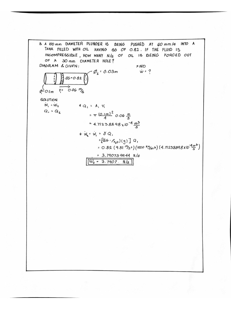 Sample Problem On Weight Flow Rate | PDF