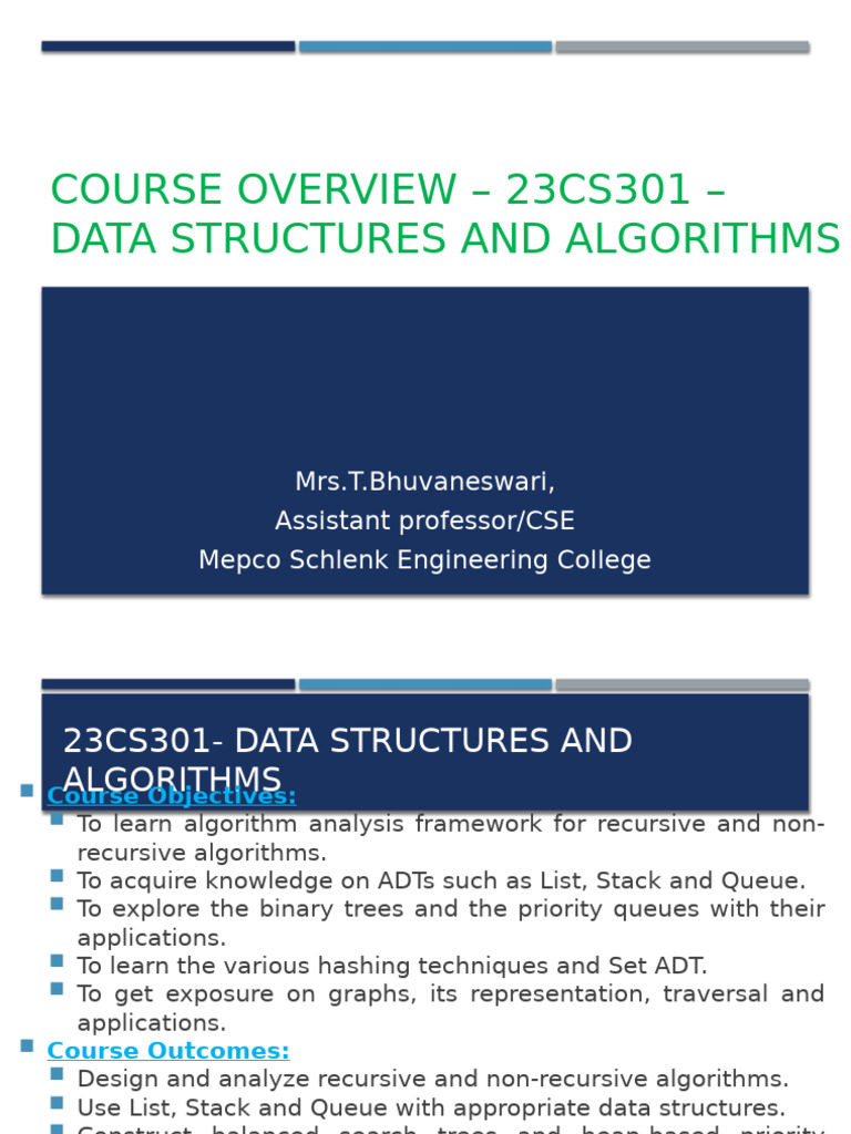 Course Overview v1 | PDF | Theoretical Computer Science | Algorithms And Data Structures